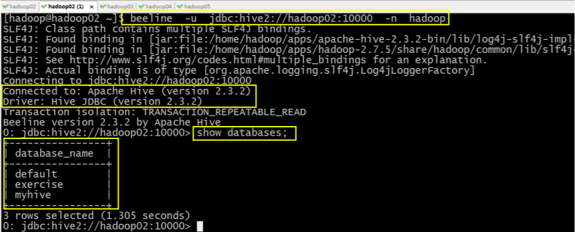 Hive 三种连接方式（CLI、HiveServer2/beeline（常用）、Web UI）及基本命令使用入门_hive链接命令-CSDN博客