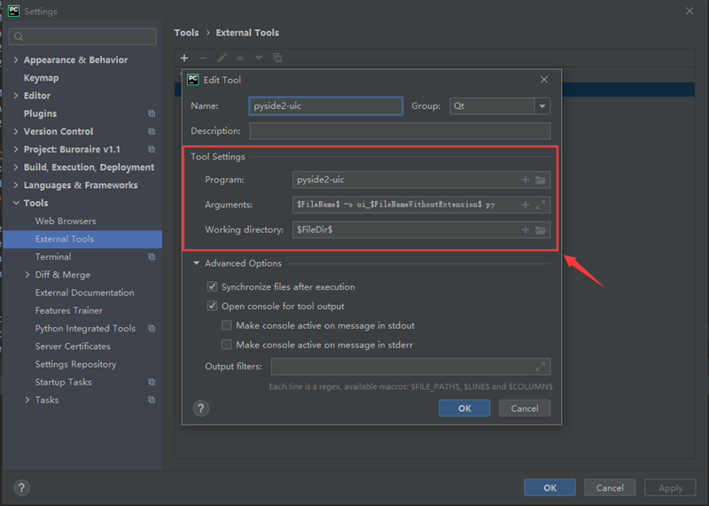 PyCharm配置Qt Designer和pyside2-uic为外部工具_pyside2-uic' 不是内部或外部命令,也不是可运行的程序-CSDN博客