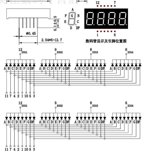 51单片机初学2-数码管动态扫描_3461bs-1数码管引脚图-CSDN博客