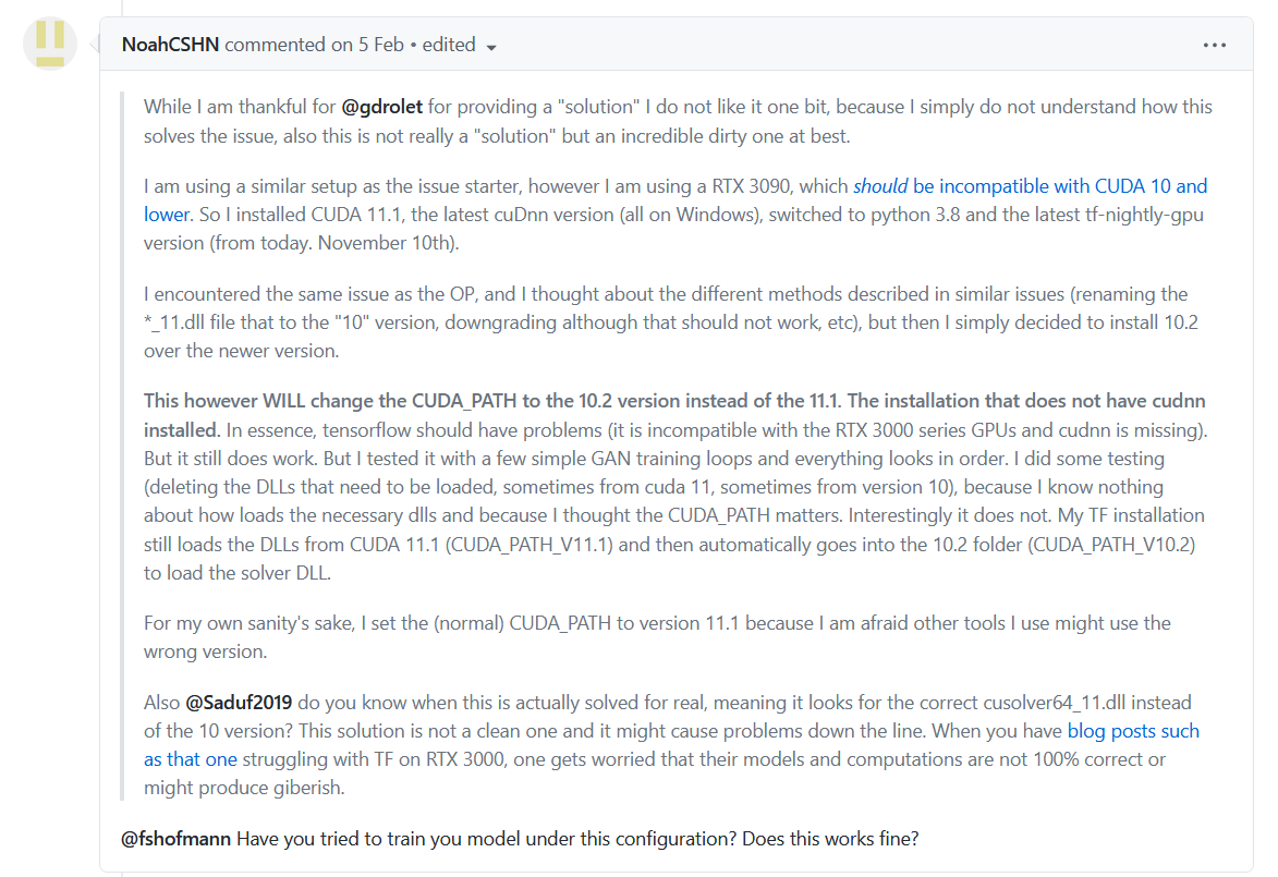 关于CUDA11缺少cusolver64_10.dll文件_使用cuda的软件需要什么dll-CSDN博客