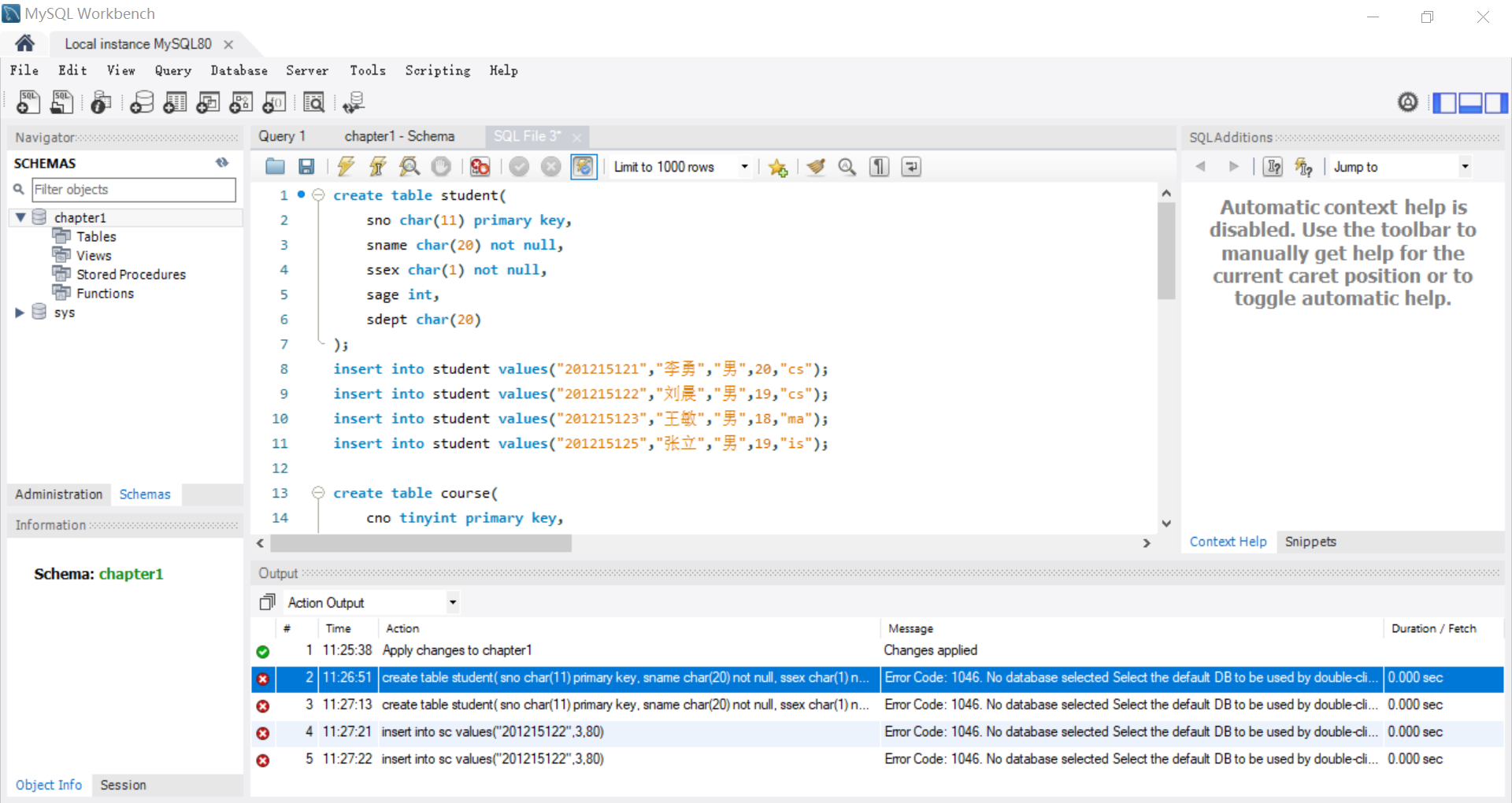 Error Code 1046 No Database Selected Select The Default DB To Be Used