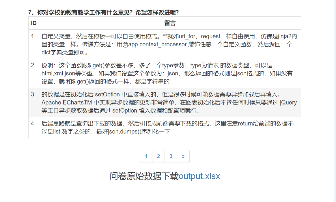 Flask+BootStrap+SQLite+ECharts编写的教学问卷调查系统_echarts 实时呈现分析上课问卷数据-CSDN博客