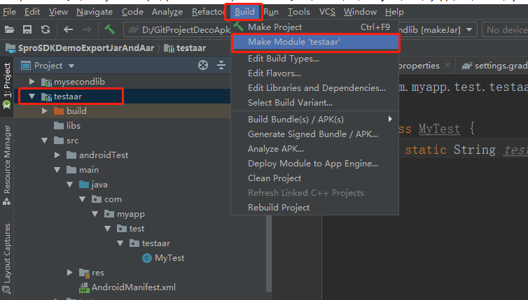 AndroidStudio 导出aar，jar包，修改导出的aar包-CSDN博客