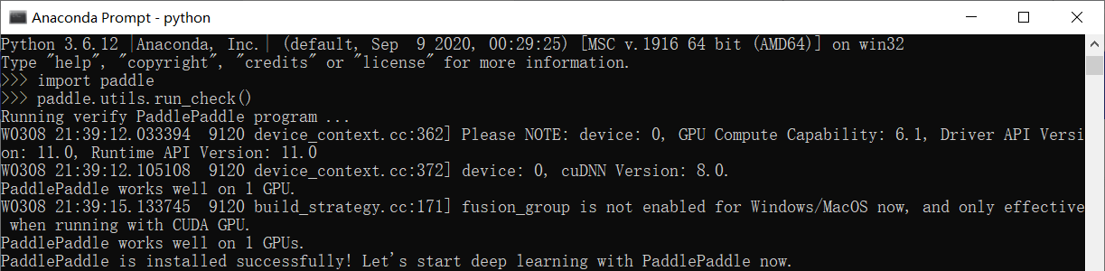 Win10下安装CUDA11.0+CUDNN8.0+tensorflow-gpu2.4.1+pytorch1.7.0+paddlepaddle-gpu2.0.0_cuda 11.0 ...