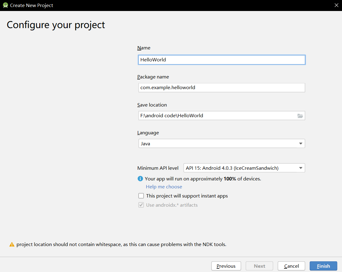Android创建No Activity项目实现HelloWorld_android studio新建项目no activity·-CSDN博客