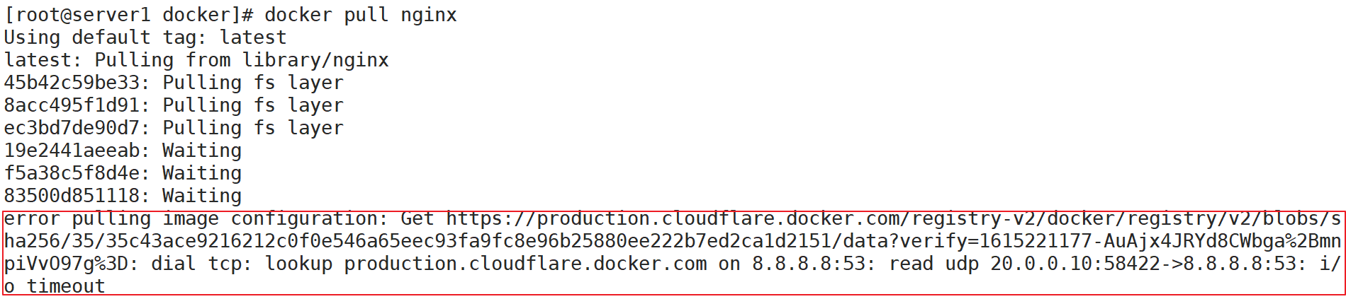 下载镜像报错error pulling image configuration: Get https://production.cloudflare.docker.com/registry ...