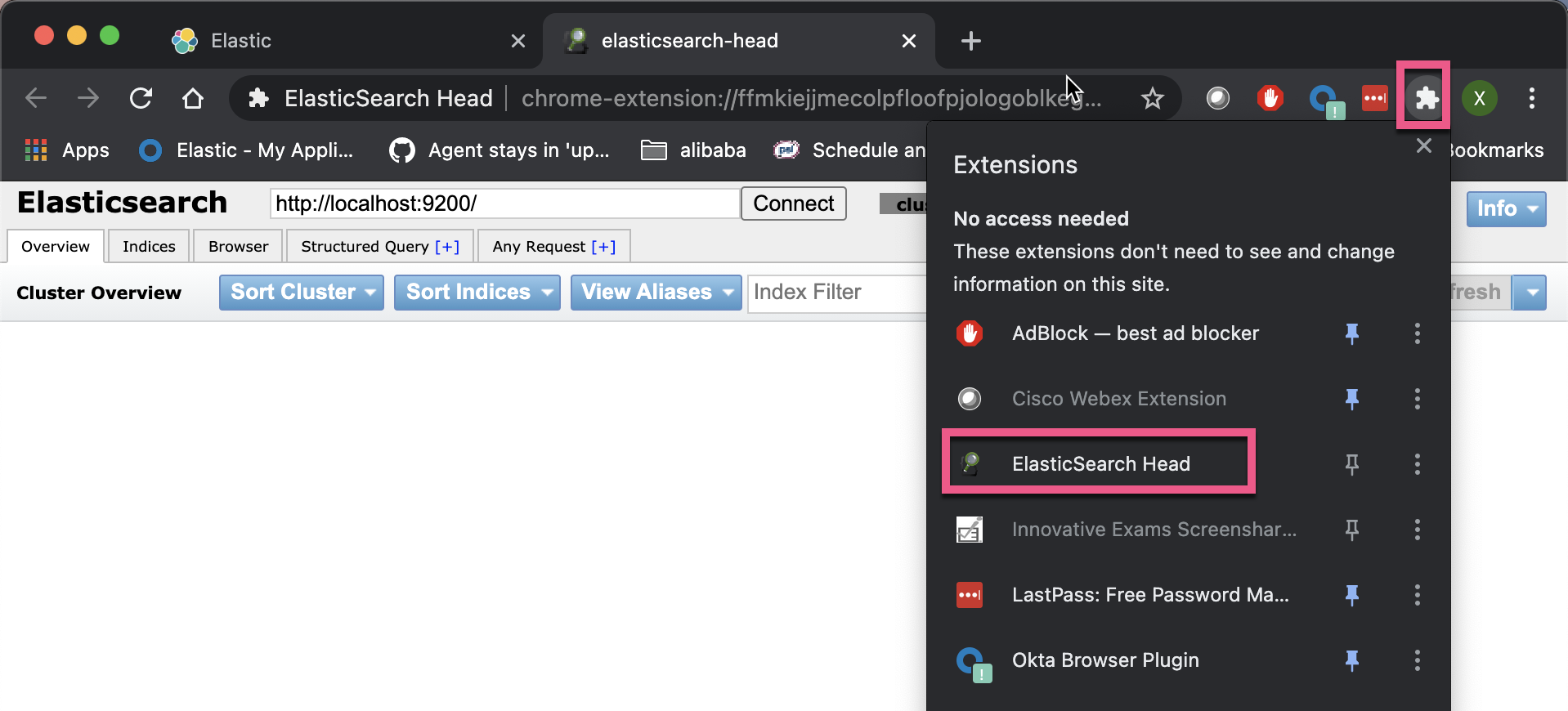 Elasticsearch：Elasticsearch-head - 用于浏览和与 Elasticsearch 集群进行交互的 Web 前端_elasticsearch-header干啥的 ...