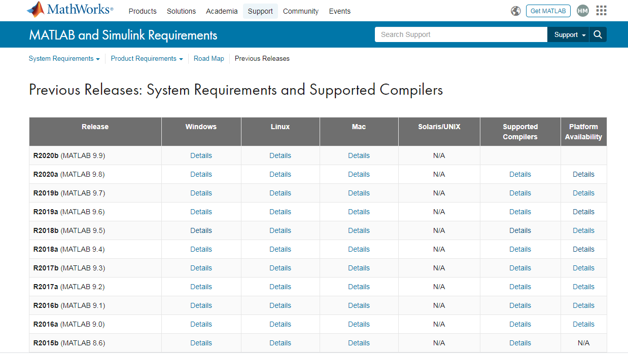 Matlab不同版本的系统需求（不同操作系统下的）、所支持的编译器查找_怎么看到matlab适配的编译器版本-CSDN博客