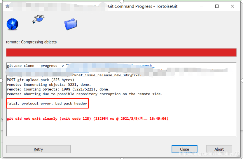 Git Clone时,报错 Fatal Protocol Error Bad Pack Header Csdn博客