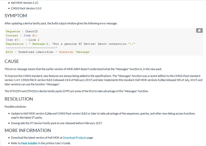Keil Error Loading Pdsc Debug Description Faled For Stmicroelectronics Stm32h32h743zitx