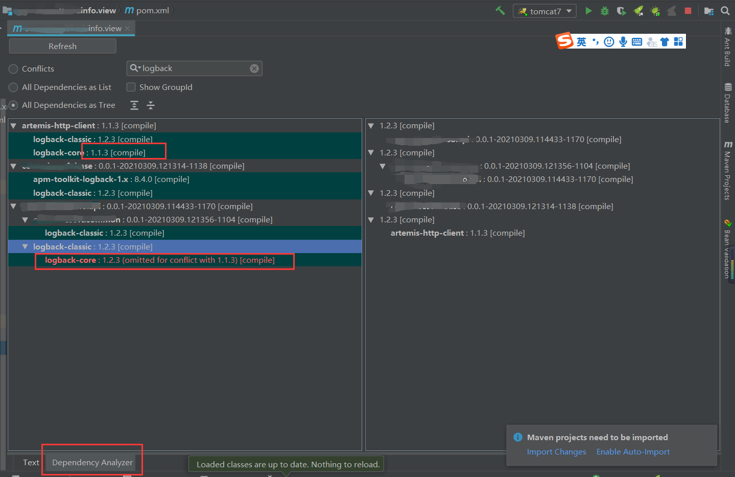 Caused by: java.lang.NoSuchMethodError: ch.qos.logback.classic.LoggerContext.initCollisionMaps ...
