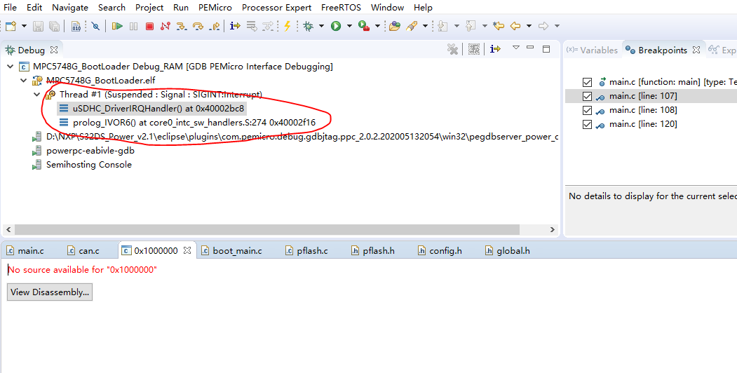 MPC5748G开发笔记-----MPC5748G程序跑飞uSDHCDriverIRQHandler_mpc5748g 下载程序失败-CSDN博客