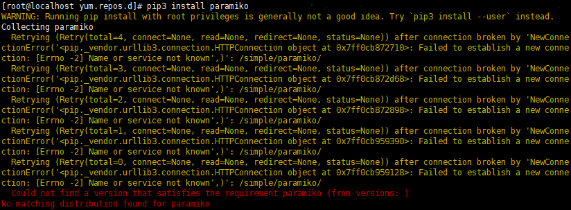 pip/pip3 install 报错 “Could not find a version that satisfies the ...