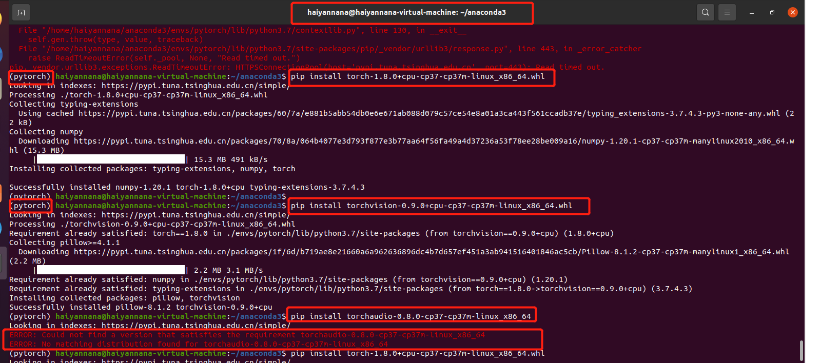 VM安装+Ubuntu安装+Ubuntu20.0上安装anaconda+配置pytorch+Tensorflow+使用（并非教程 只是记录）_vm 怎么验证tensorflow-CSDN博客
