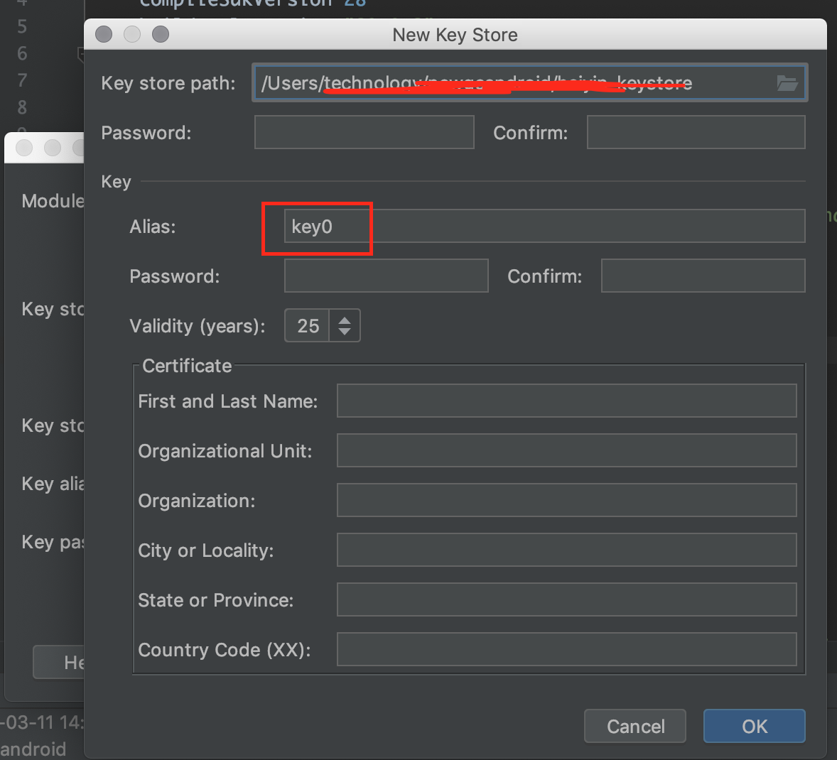 No key with alias ‘ *** ‘ found in keystore /Users/......问题_no aliases for private keys found in ...