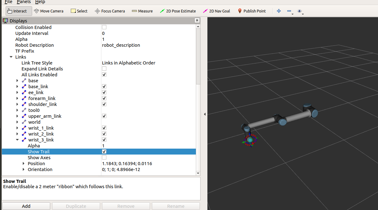 ROS系统01：Rviz下机器人末端轨迹显示_user rviz中显示机械臂末端轨迹-CSDN博客