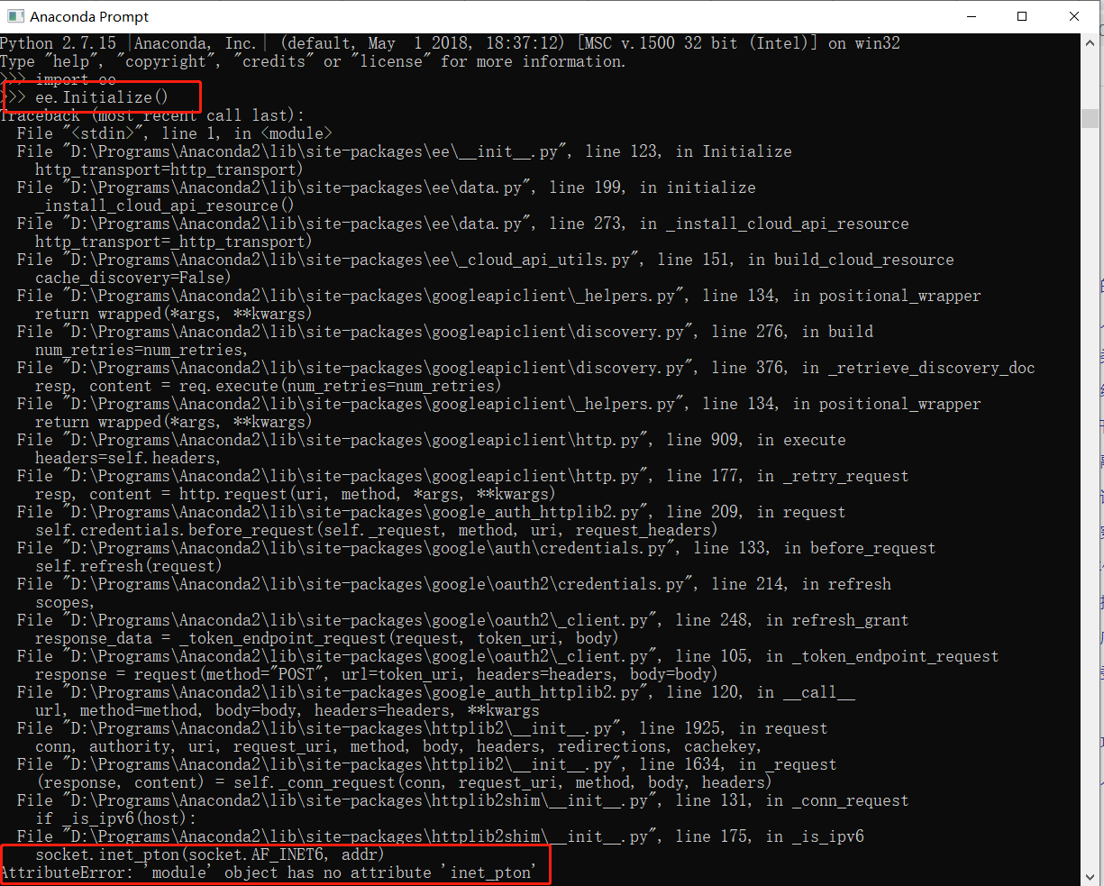 Windows下配置GEE环境_ee.initialize()报错-CSDN博客