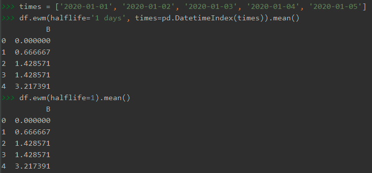 DataFrame指数权重窗口ewm使用： DataFrame.ewm([com, span, halflife, …])_df.ewm-CSDN博客