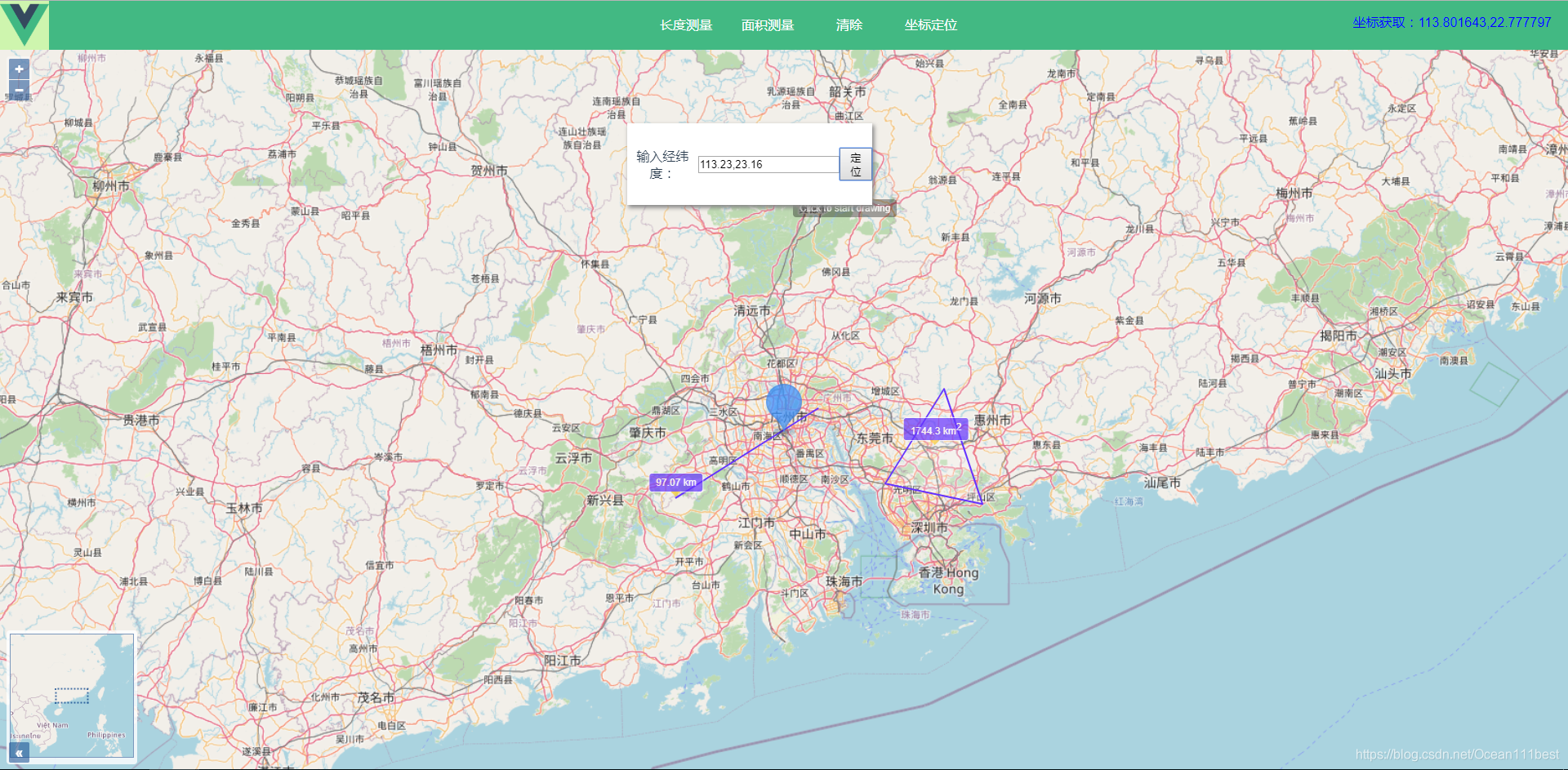 Vueopenlayers学习系列(九)vueopenlayers小案例(长度测量、面积测量、坐标定位、坐标获取)vue3 Openlayers测量工具 Csdn博客