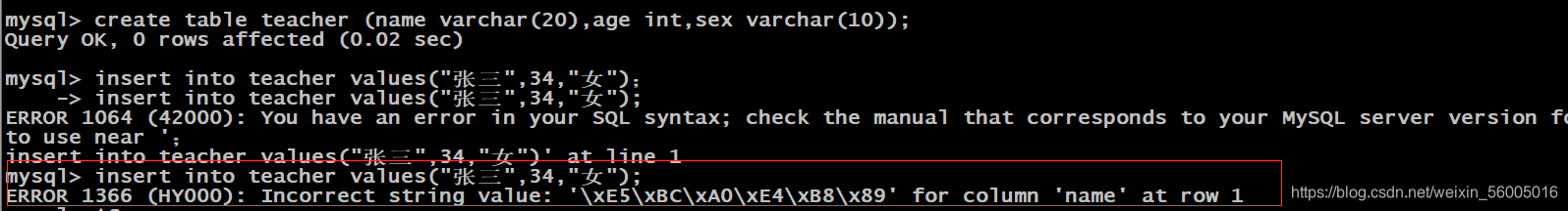 Error 1366 Hy000 Incorrect String Value ‘ Xe5 Xbc Xa0 Xe4 Xb8 X89‘ For Column Csdn博客