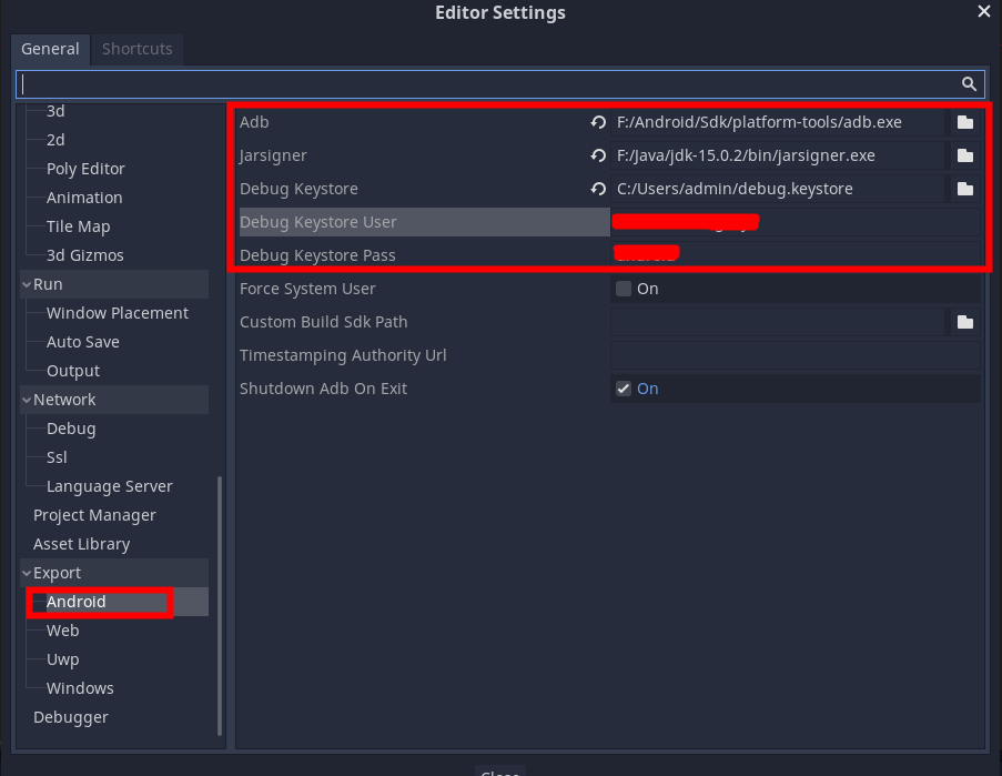 Godot学习过程中所遇到的问题二：导出Android报错：Could not find keystore,unable to export._unable to export this ...