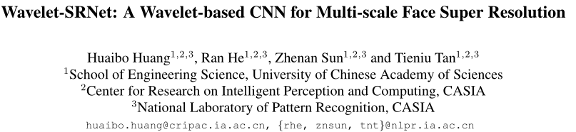 Wavelet-SRNet: A Wavelet-based CNN for Multi-scale Face Super Resolution_小波损失-CSDN博客