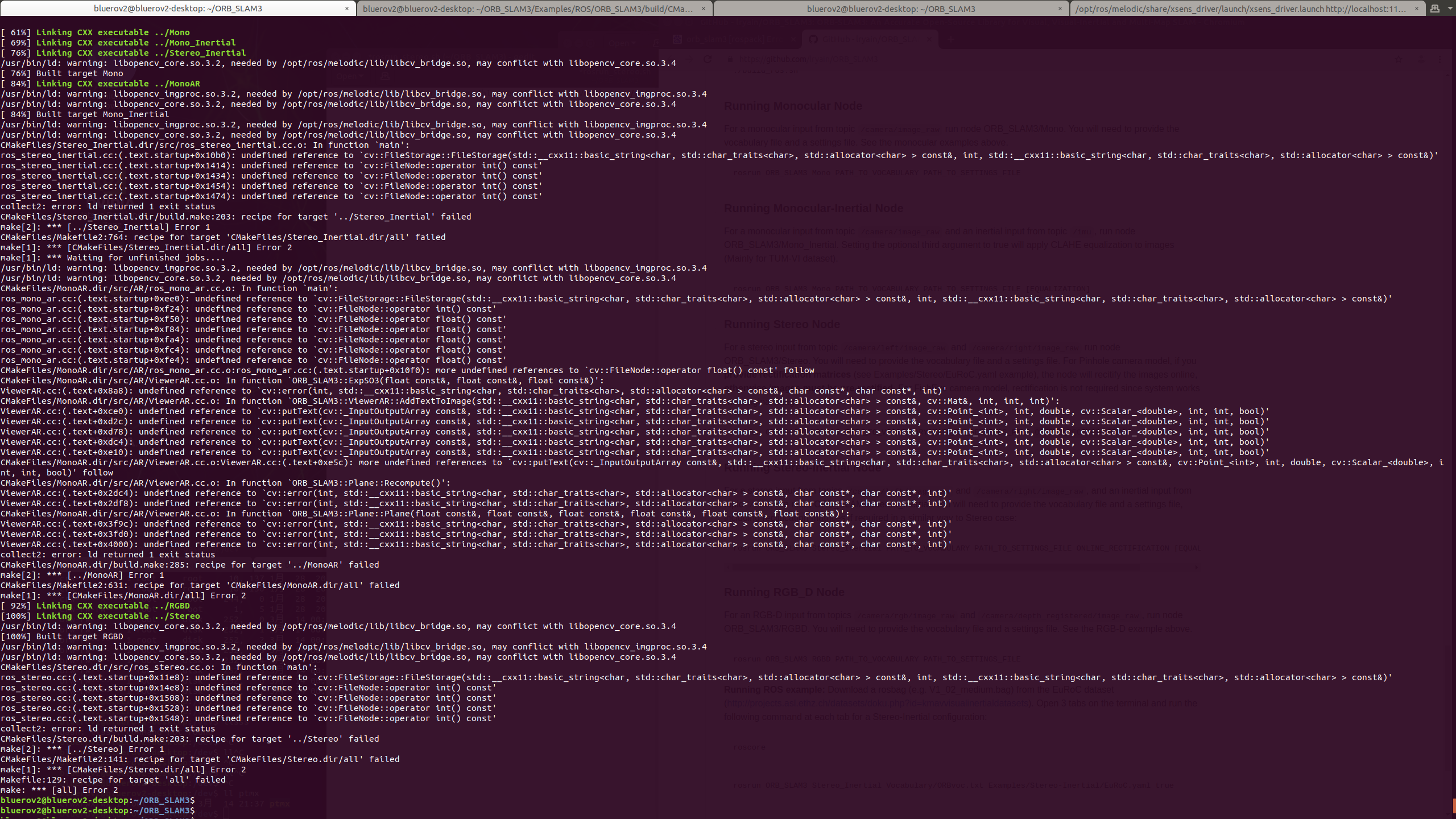 cv_bridge与opencv版本不一致导致程序编译错误及无法运行程序问题的解决方案（附带ORB_SLAM3案例））_因为opencv版本冲突orb-slam2不能够生成双目的可执行程序 ...