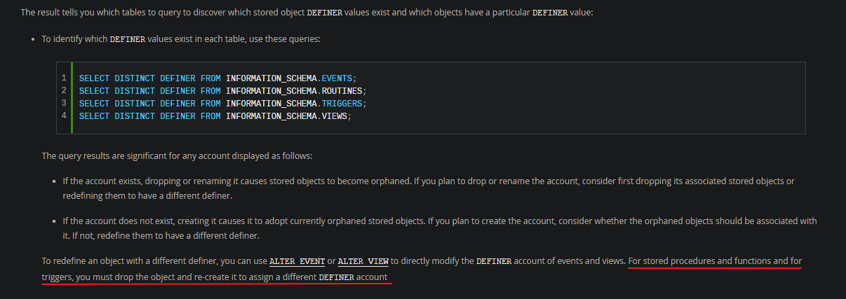 MySQL8修改存储过程/函数/触发器的definer_批量修改mysql8.0 函数定义者-CSDN博客