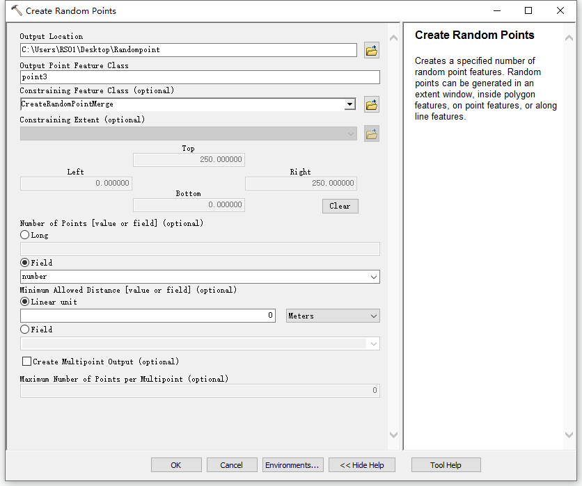 ArcGIS应用（四）Arcgis Create Random Point（创建随机点）工具使用详解，如何在相同类型属性的多边形中生成相等数量的随机点_random points-CSDN博客