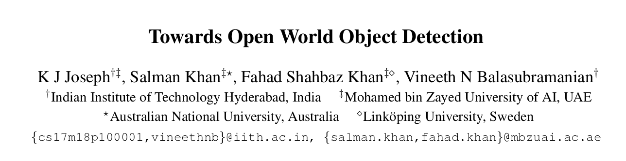 CVPR 2021 Oral | OWOD：面向开放世界的目标检测 Towards Open World Object Detection_开放世界目标检测 cvpr 2021-CSDN博客