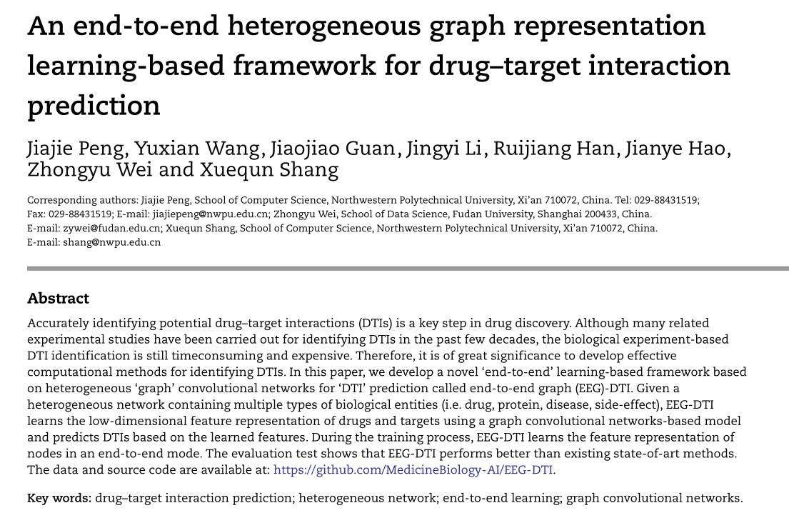 An end-to-end heterogeneous graph representation learning-based framework for drug–target ...