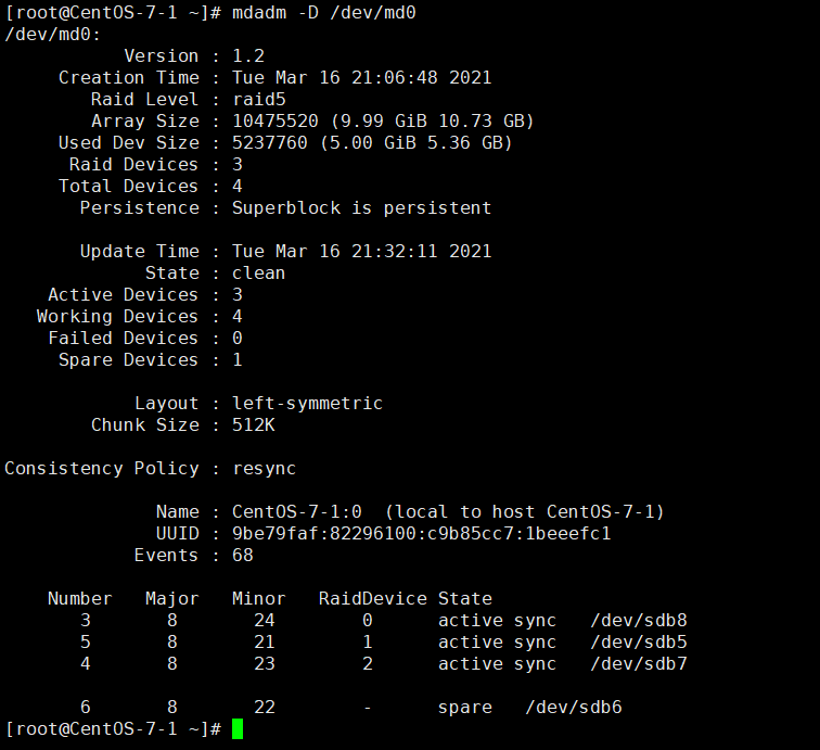 Linux：raid技术及软raid管理命令mdadm详解_mdadm查看raid信息-CSDN博客