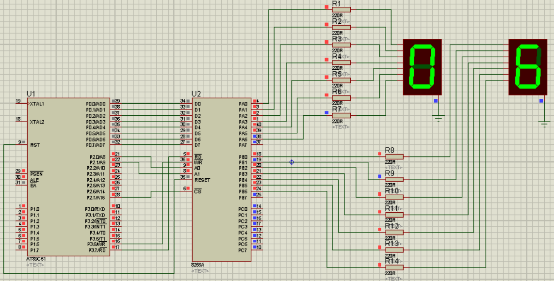 《单片机》实验——实验7 8255并行口实验_两个共阴极数码管分别显示个位和十位-CSDN博客