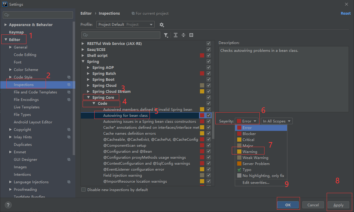 Intellij IDEA中出现 Could not autowire. No beans of ‘***‘ type found. 的解决办法，@Autowired注入依赖时出现红色下划线 ...