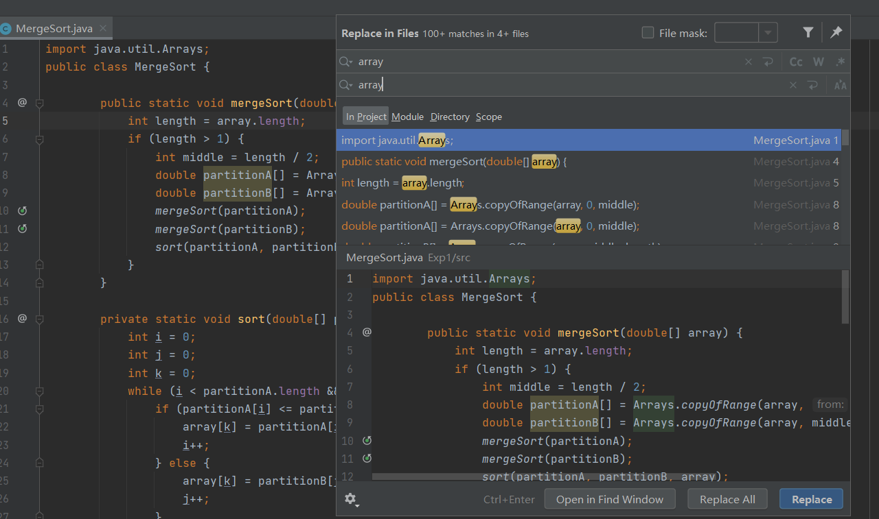 IDEA中特定代码一键查询和一键替换快捷键（crud利器）_idea代码中repalceall在哪儿-CSDN博客