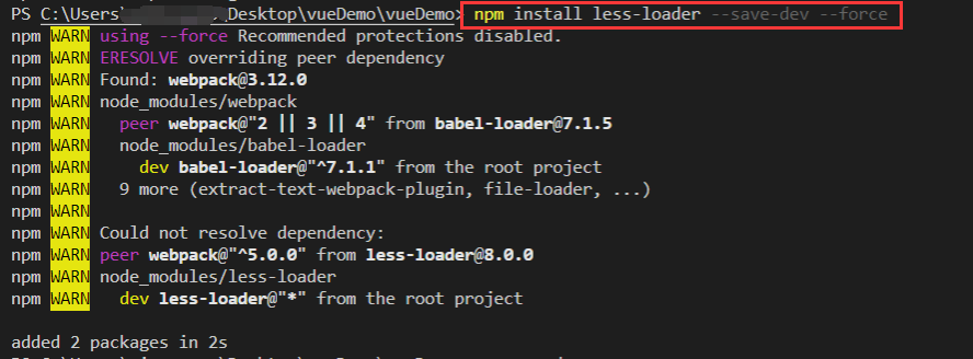 npm install less-loader报错及解决办法_less-loader@11.1.3 requires a peer of less@^3.5.0 -CSDN博客