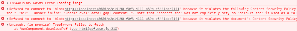 [Error] because it violates the following Content Security Policy ...