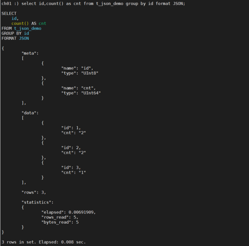 clickhouse输入输出格式之JSON系列【JSON、JSONCompact和JSONEachRow】-CSDN博客