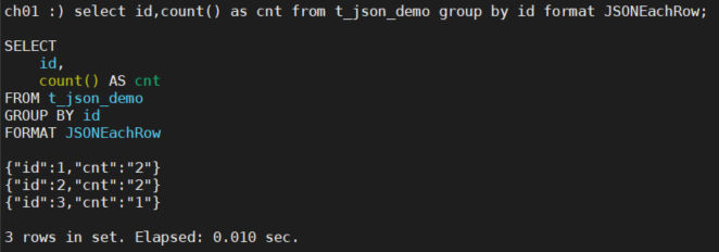 clickhouse输入输出格式之JSON系列【JSON、JSONCompact和JSONEachRow】-CSDN博客