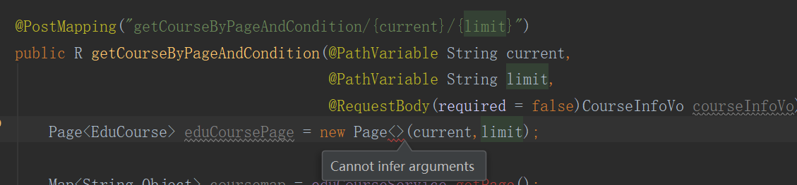 创建page分页对象时标红cannot Infer Argumentsnewpageimpl Cannot Infer Arguments Csdn博客