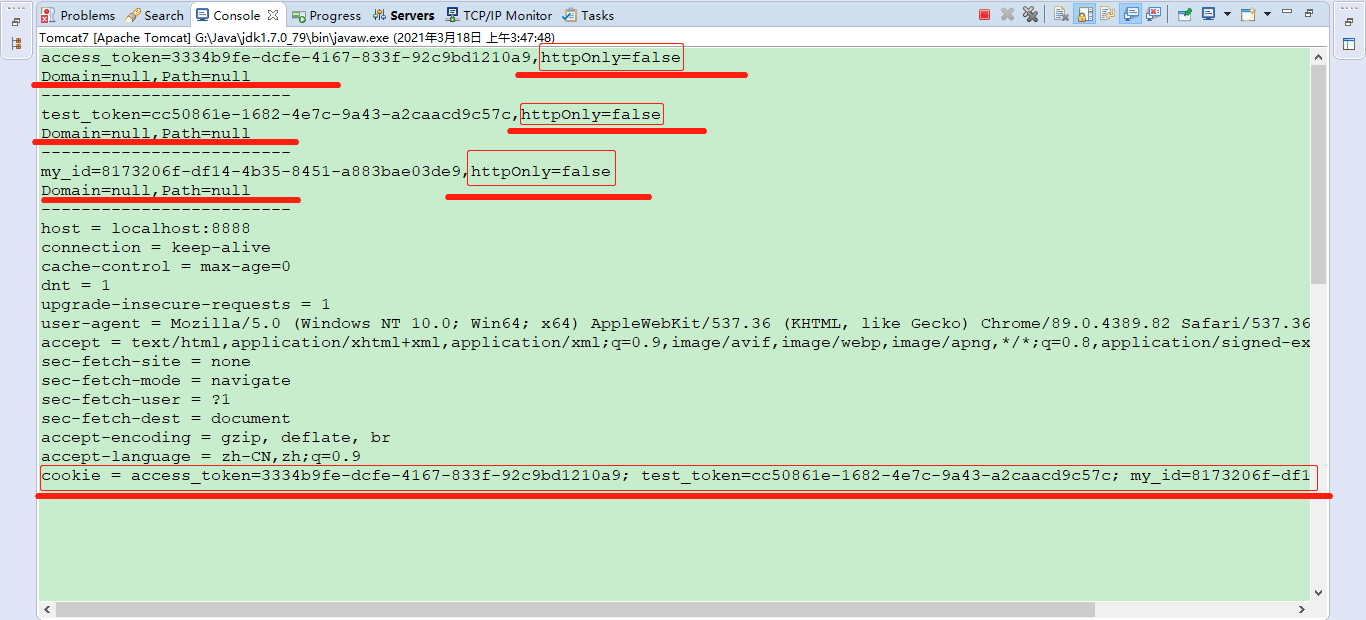 java服务器端获取Cookie的httpOnly的值总是false,奇怪了？-CSDN博客