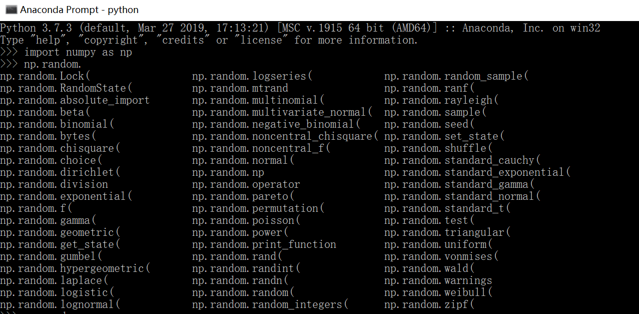 Python中numpy库中常用函数总结，包含seed()，RandomState()，rand()，randn()，randint()，random_integers()，choice()等 ...