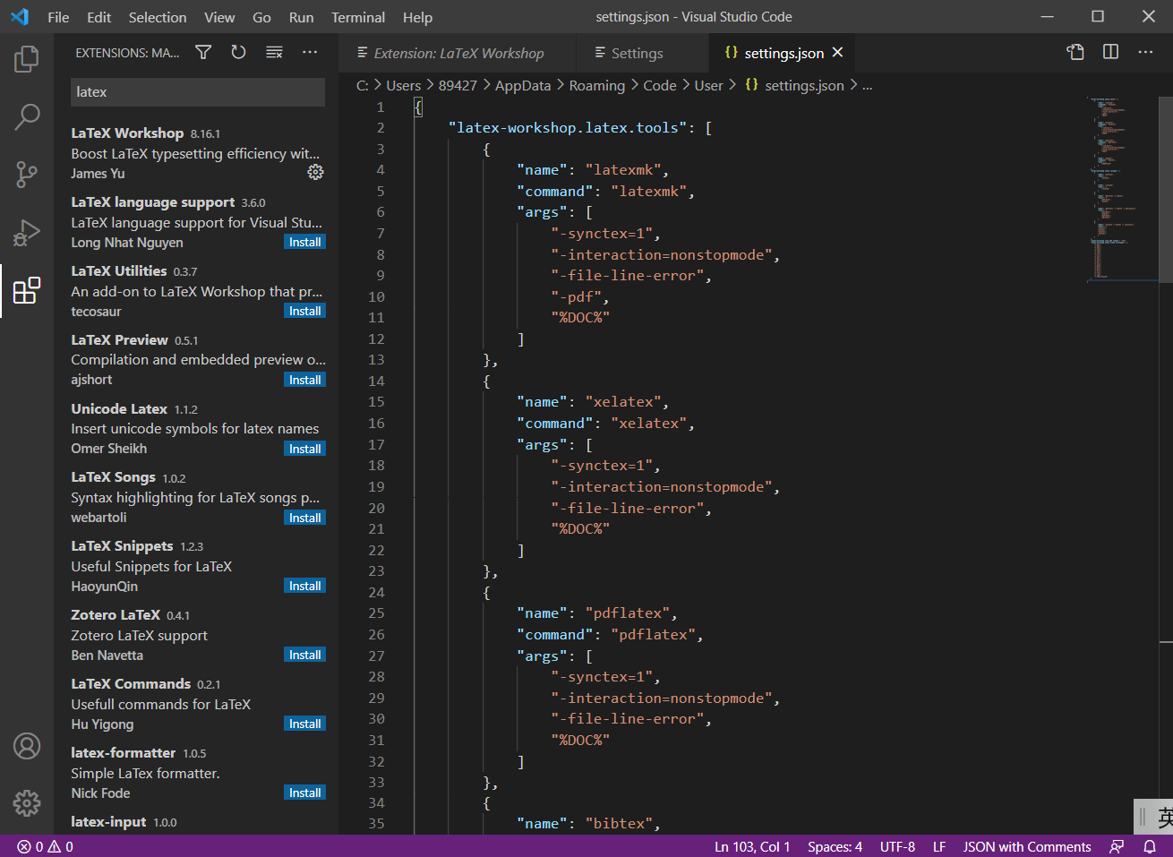 windows安装visual studio code并配置latex并编写latex论文_visual studio写论文-CSDN博客