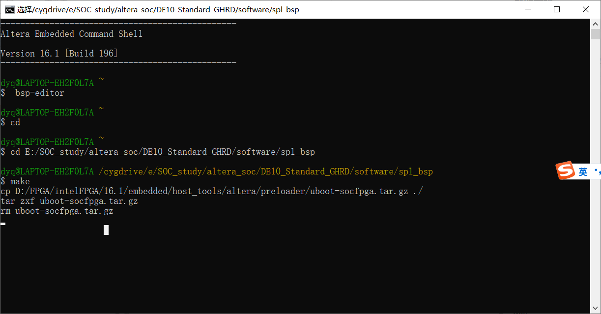 DE-10开发板 FPGA SOC学习（四）生成 Preloader Image File_sw handoff soc-CSDN博客