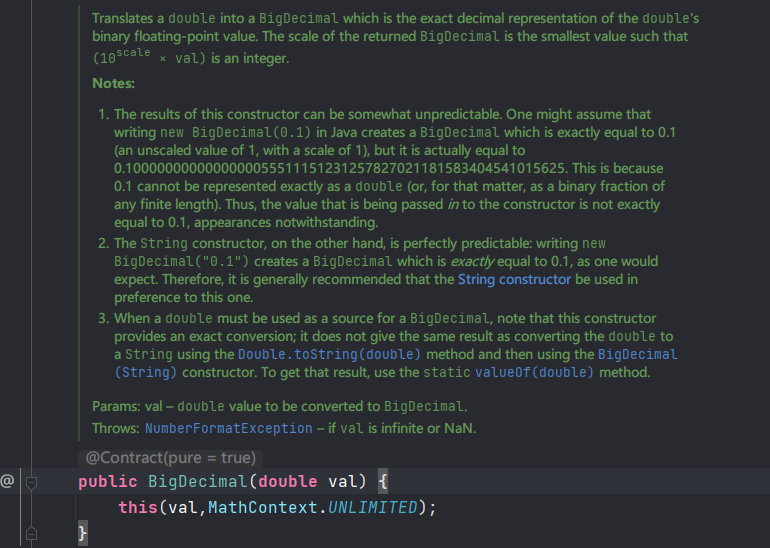 BigDecimal puede encontrar un pozo - programador clic