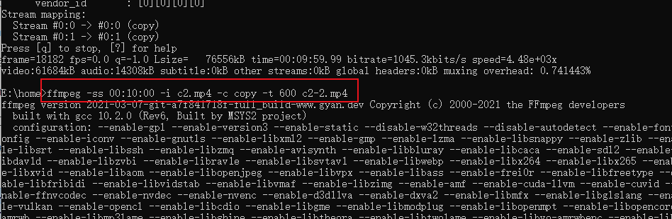 ffmpeg分割mp4视频方便快速_视频分割ffmpeg-CSDN博客