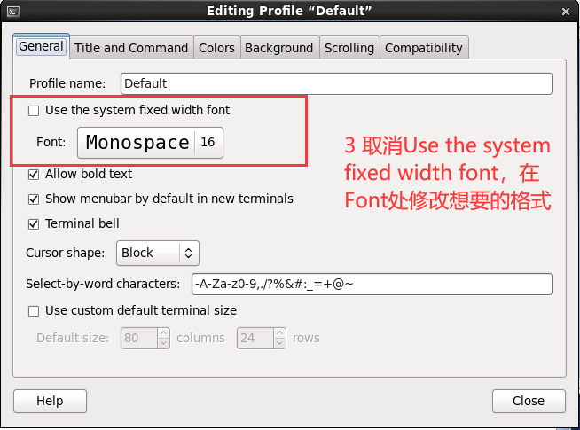 Default fonts and size settings of Terminal and GVIM under Linux - Programmer Sought