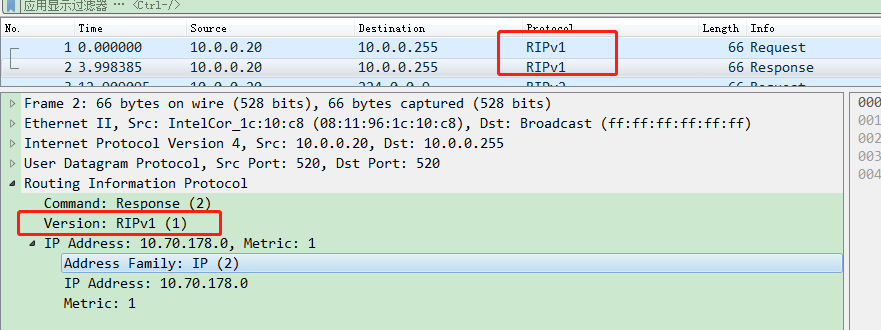 RIP（路由信息协议）解析及Wireshark报文分析_rip报文-CSDN博客