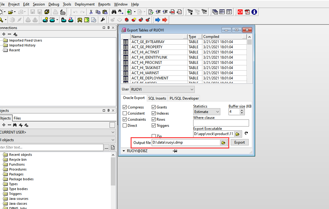 PL/SQL工具备份Oracle数据表以及还原Oracle数据表_plsql备份oracle数据库-CSDN博客