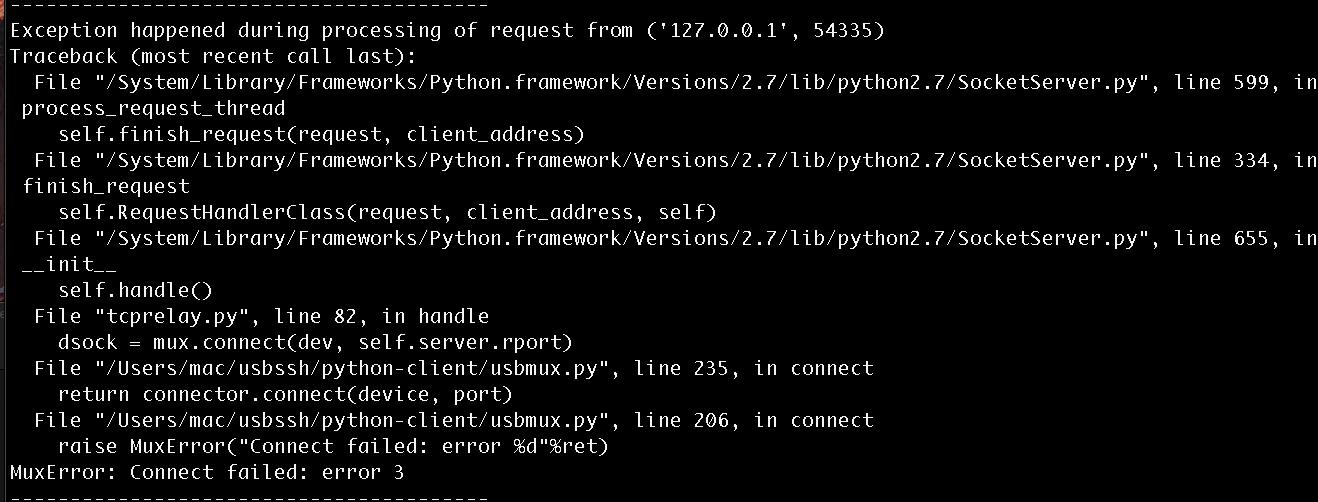 解决越狱iPhone USB 连接ssh报错 MuxError: Connect failed: error 3的问题_usbmux error-CSDN博客